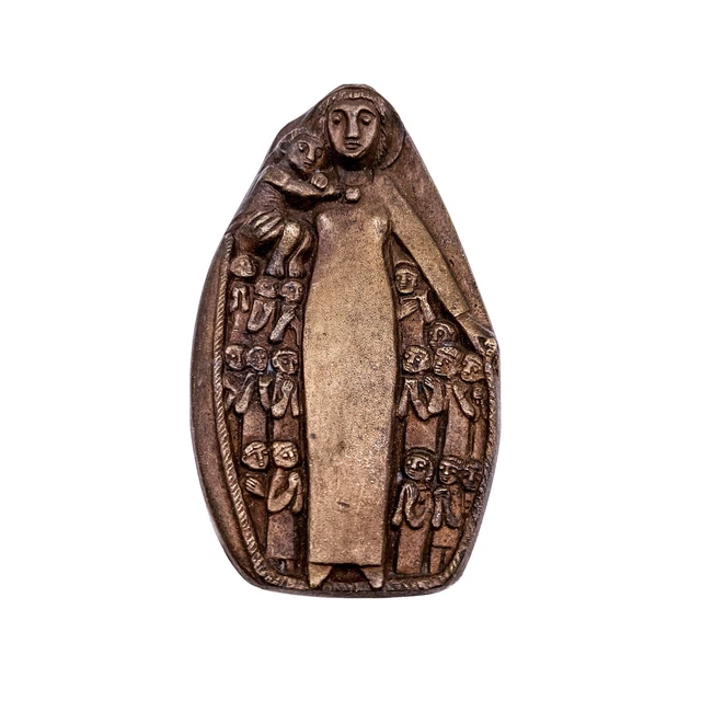 BRONZE EGINO WEINERT Bronze Relief Schutzmantelmadonna Maria ...