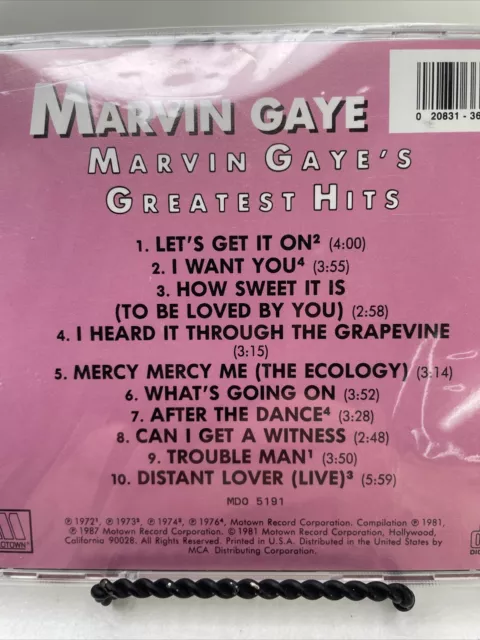 Marvin Gaye Greatest Hits Cd 1987 A Motown Compact Classic