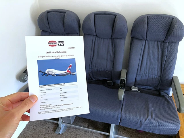 PLANE AIRCRAFT SEATS British Airways Boeing 747 400 G-CIVM SEAT RAILS ...