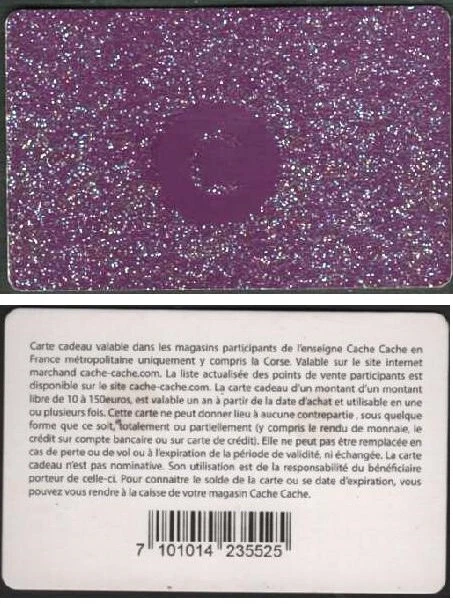 CACHE CACHE CARTE FIDELITE & OU CADEAU PIEGE a C !!!!!!!!!!!!!!!!!!!!!!!!!!!!!! EUR 1,20 ...