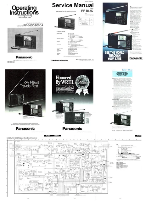 PANASONIC RF-B65 OPERATING Manual + Service Manual + Ads + Review ...