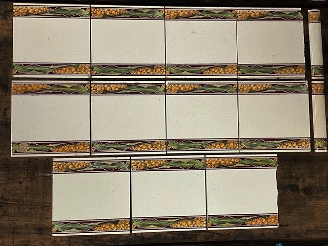 JUGENDSTIL FLIESEN UM 1910 Kachel floral Ornament Art Nouveau Tile Beeren Gemüse EUR 95,00 ...