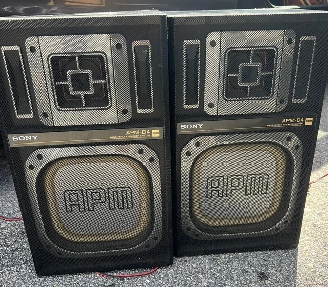 VINTAGE SONY BASS Reflex Pair of Speakers System Model APM-D4 Rare Fast ...