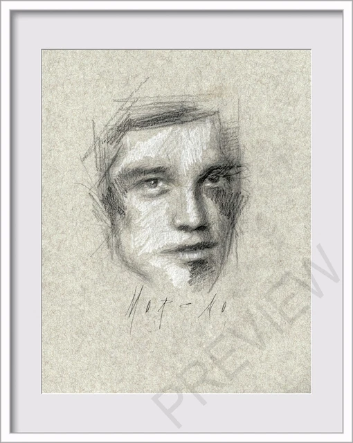 ORIGINAL MALE PORTRAIT Figure 8x8 Sketch Drawing Study £16.67 - PicClick UK