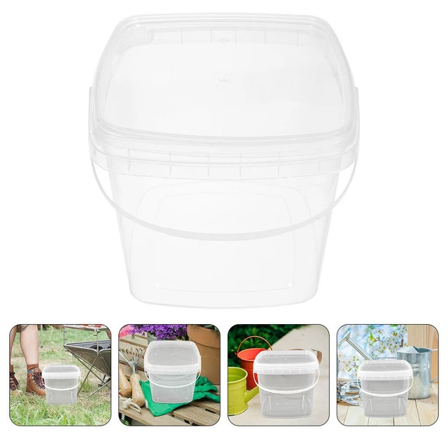 SMALL BUCKET WITH Lid Ice Cream Containers Buckets for Drinks Clear ...