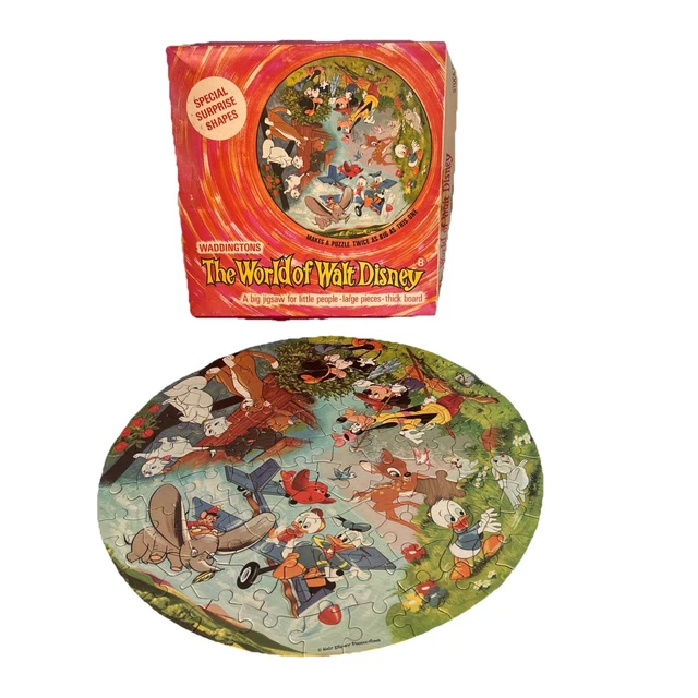 VINTAGE 1970 WADDINGTON’S The World of Walt Disney Circular Jigsaw ...