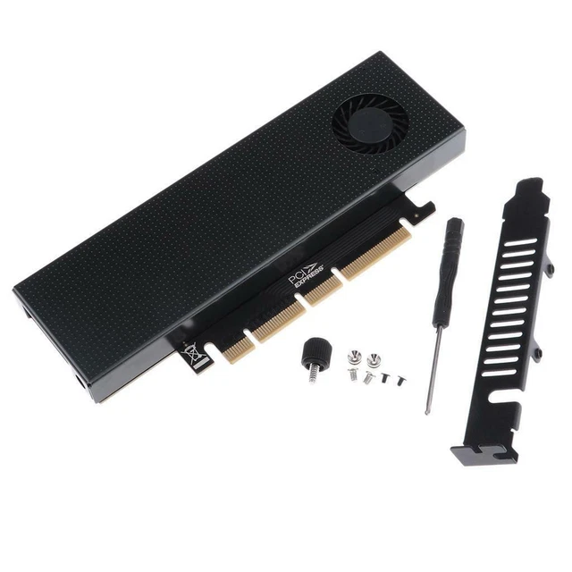 COOLER HEATSINKS WITH Fan Dual M2 SSD NVME /SATA to PCIe x4 Adapter ...
