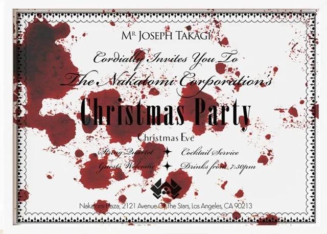 DIE HARD AUTOGRAPHED Movie Poster Card Old 80s Retro Party Invitation ...