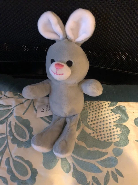 GEORGE SMALL GREY white rabbit bunny soft toy 6 inches tall approx very ...