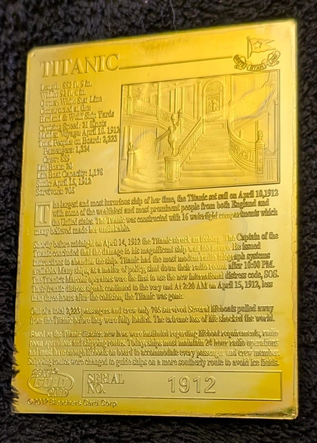 TITANIC GOLD CARD Ltd Edition Poster Picture Coin Medal Boat Vintage ...