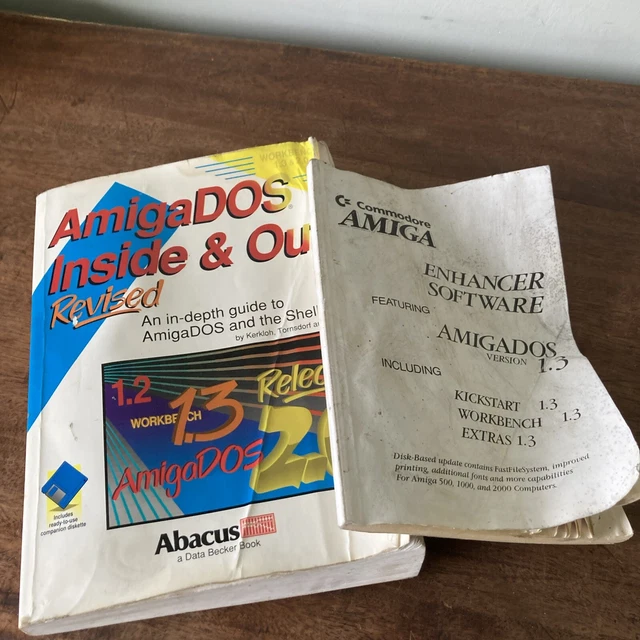 AMIGA DOS INSIDE And Out Revised Book 1991 Abacus & Enhancer Software ...