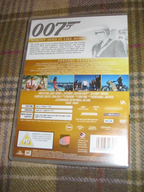 DVD THUNDERBALL - Sean Connery, Claudine Auger, Adolfo Celi, Luciana Paluzzi EUR 3,45 - PicClick FR