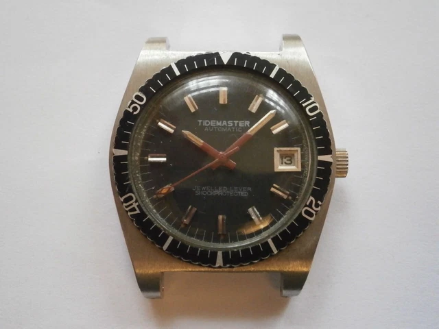 VINTAGE GENTS DIVERS STYLE wristwatch TIDEMASTAER automatic watch ...