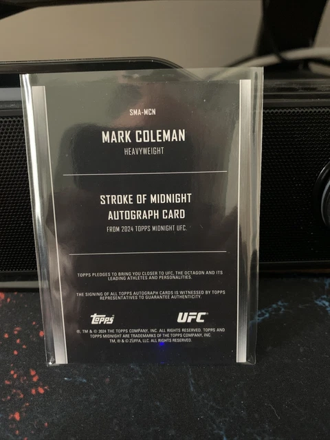 TOPPS UFC MIDNIGHT Mark Coleman Stroke Of Midnight Carta Autografata ...
