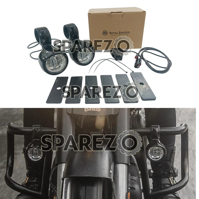 GENUINE ROYAL ENFIELD Super Meteor & Shotgun 650 LED Fog Lights Pair ...