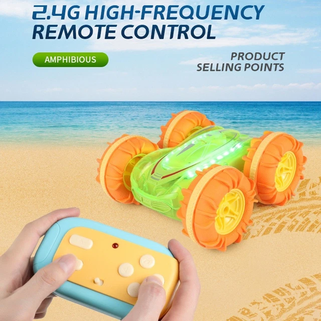 2.4G RC STUNT Car Transparent Light Amphibious Vehicle Sided Stunt RC ...