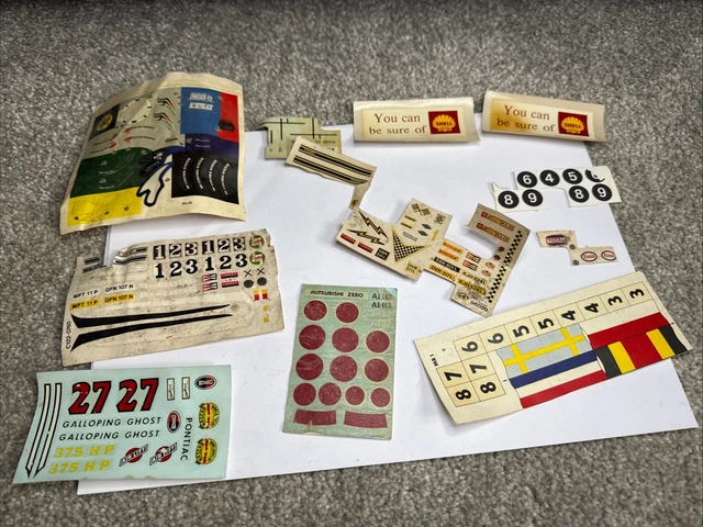 VINTAGE SLOT CAR Scalextric Airfix Parts Spares Repair Livery Stickers ...
