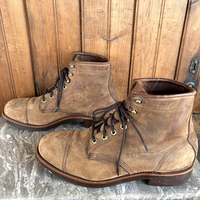 MEN'S LL BEAN Chippewa Katahdin Iron Works Engineer Leather Cap Boots ...