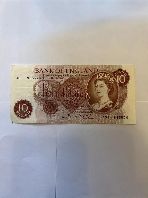 OLD ENGLAND 10 Shilling Notes A01 O Brien £1.00 - PicClick UK