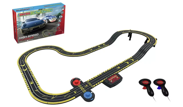 MICRO SCALEXTRIC HIGH Speed Pursuit Car Track Set 3.5m 1:64 Scale Race ...