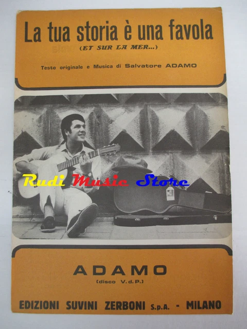ADAMO LA TUA storia e'una favola 1968 RARO SPARTITO SINGOLO italy cd lp ...