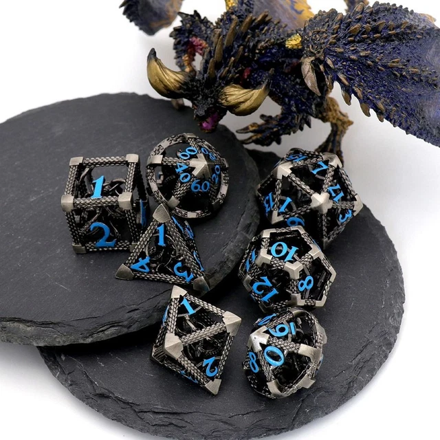 FOR DUNGEONS AND Dragons D20 D12 D8 D6 Game Dice Hollow Metal Metal ...