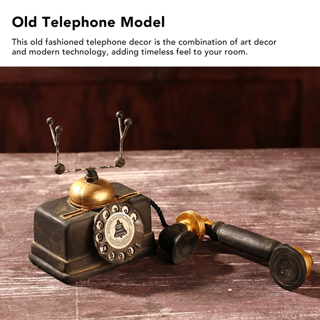 VINTAGE PHONE DECOR Worn Out Design Resin Metal Widely Used Decorative ...