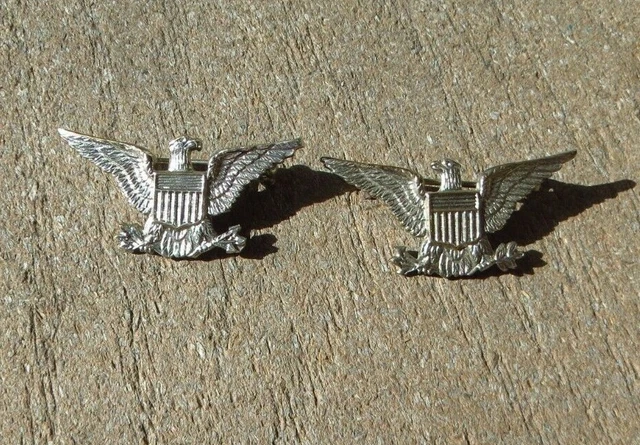 WW2 US ARMY Military Snow Flake Full Bird Colonel Rank Insignia Pin Set ...