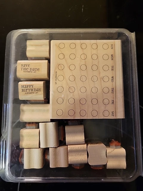 STAMPIN UP MARK THE DATE Retired Wood Stamp Set Of 13 $10.00 - PicClick