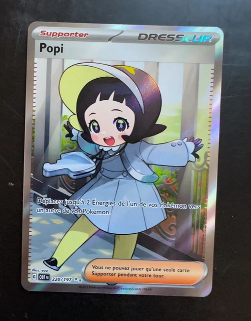 CARTE POKÉMON POPI FULL ART FR 220/197 EV03 Flammes Obsidiennes NEUF ...