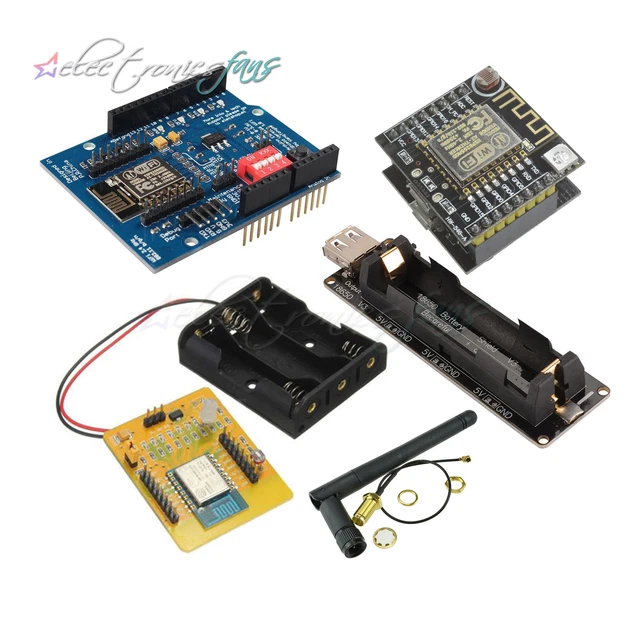 3dbi Gain Antenna Esp8266 Serial Wifi Module Extend Board 18650 Shield