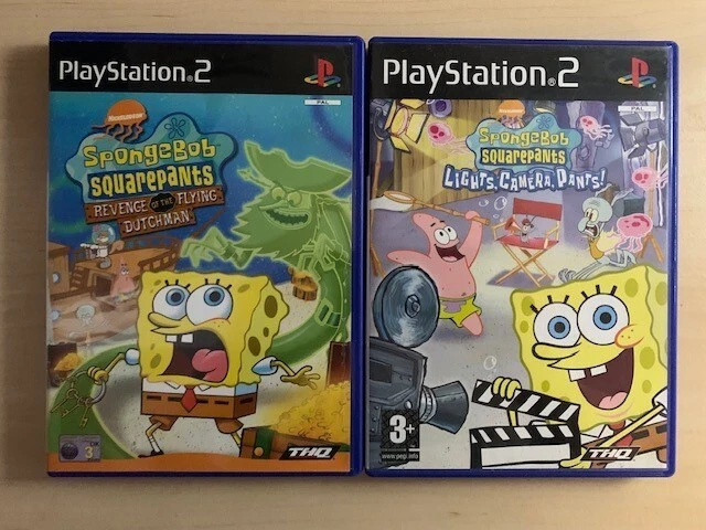 PS2 SPONGEBOB SQUAREPANTS Revenge Flying Dutchman and Lights Camera ...