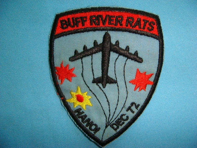 VIETNAM WAR PATCH, Usaf Bombing Ops Buff River Rats, Ha Noi Dec. 1972 £ ...