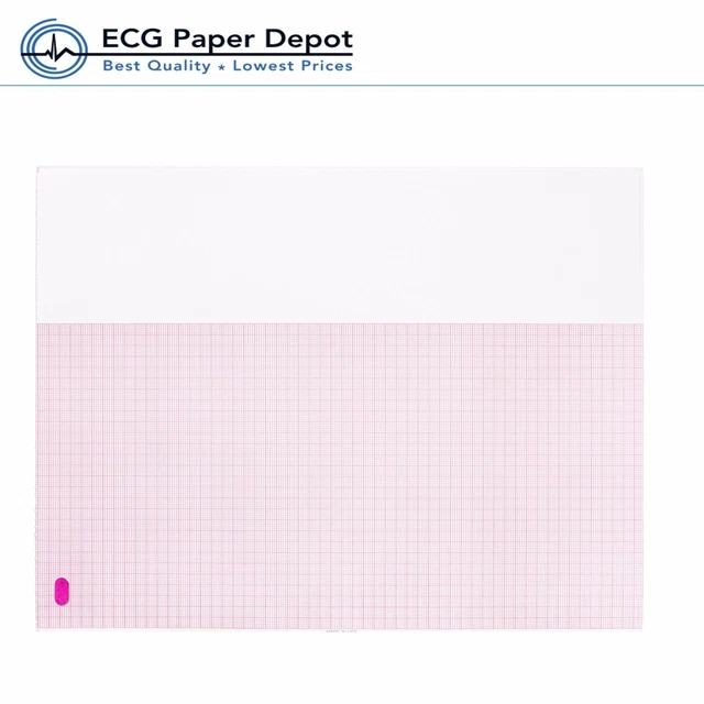 ECG EKG PAPER Red Grid Medical Recording Sheets Z-Fold Philips Compatle ...