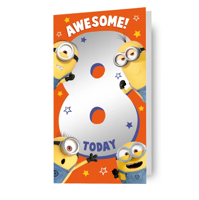 8TH BIRTHDAY CARD Despicable Me Minions Birthday Card Age 8 Envelope ...