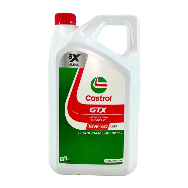 CASTROL GTX 15W-40 A3/B3 Huile Moteur PKW VW 501 01, VW 505 00, 5 ...