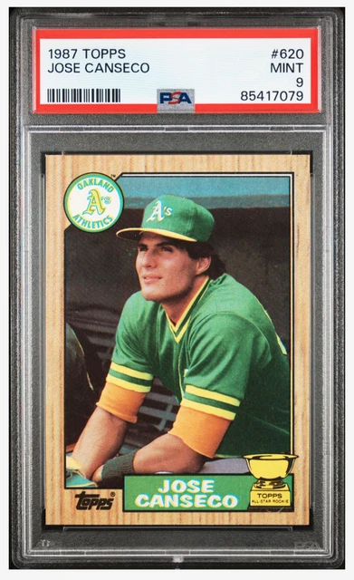 1987 TOPPS JOSE Canseco All Star Rookie Gold Cup #620 A's PSA 9 Michel ...