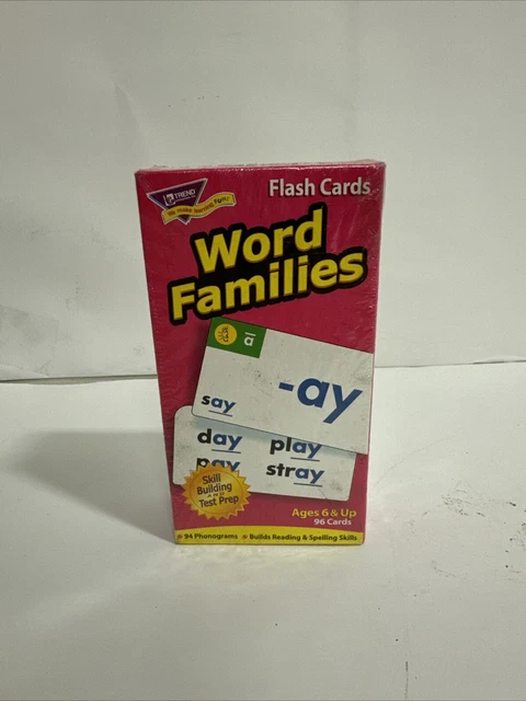 WORD FAMILIES FLASH Cards by Trend Enterprises 94 Phonogram Cards Ages ...