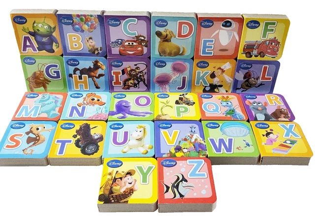 DISNEY BOOK BLOCKS: 26 CHUNKY BOARD BOOKS; PIXAR Characters $25.14 ...