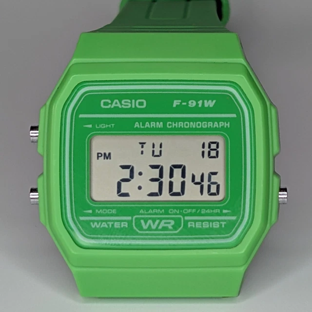RARE GREEN CASIO F-91WC-3AE ‘lime’, 'hulk' in great condition - Now ...