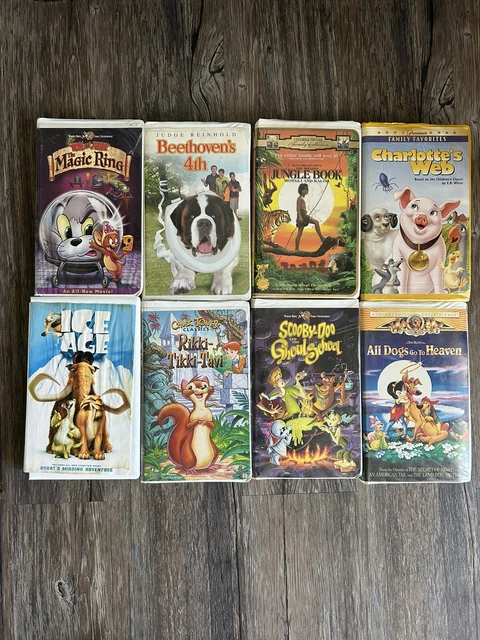 VHS KIDS CLASSIC Movie Lot Rikki Tikki Tavi All Dogs Go To Heaven ...