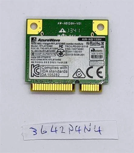 AZUREWAVE AW-NB159H RTL8723BE Half Mini PCI-e Bluetooth WiFi Combo Card ...