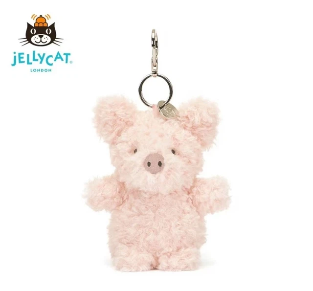 JELLYCAT LITTLE PIG Bag Charm Key ring Keychain Soft Pink Piglet Plush ...