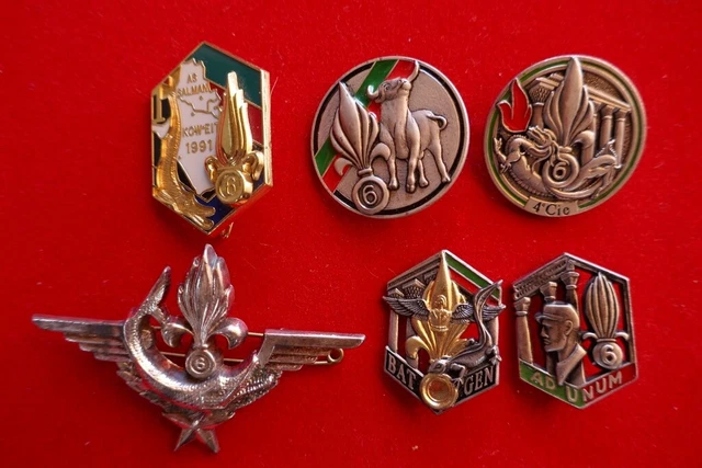 INSIGNES MILITAIRE GÉNIE légion étrangère 6°REG 1 numéroté lot à saisir ...