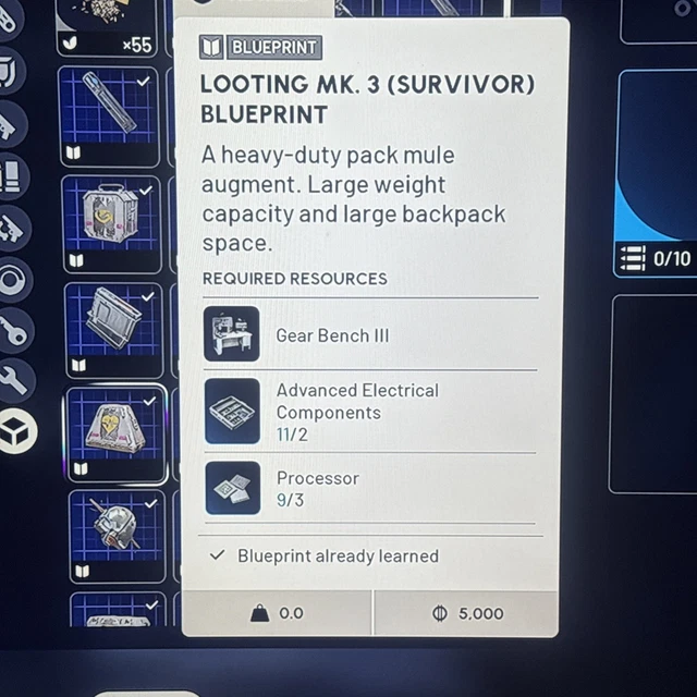 ARC RAIDERS LOOTING Mk. 3 Survivor Blueprint £8.99 - PicClick UK