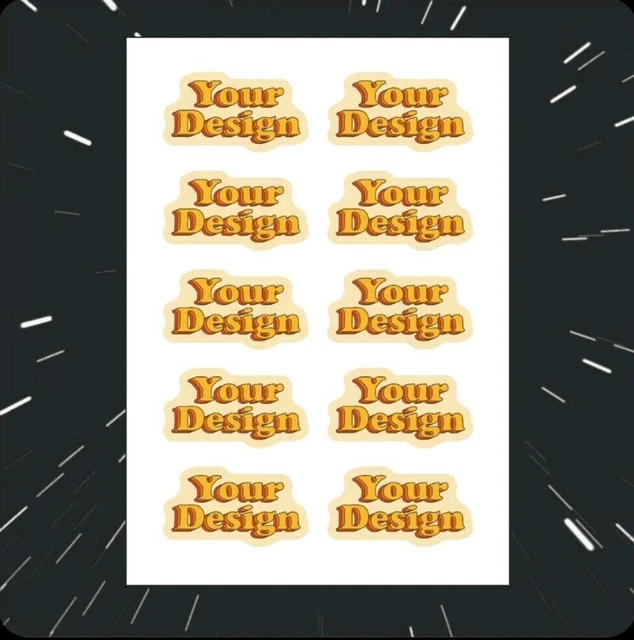 CUSTOM STICKER PRINTING Service A4 Size Gloss Sheet Your Own Design ...