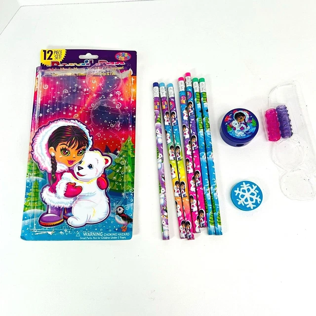 LISA FRANK PENCIL Pax Lot Eskimo Anana Eraser Sharpener Grips 2000s $21 ...