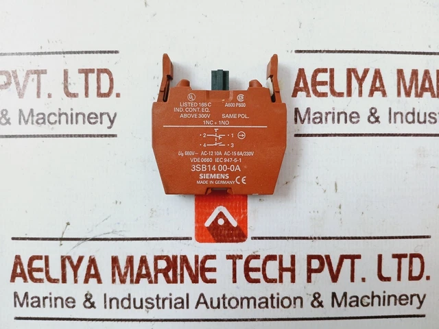 SIEMENS 3SB1400-0A AUXILIARY Contact Block AC-15 6A/230V IEC 947-5-1 ...