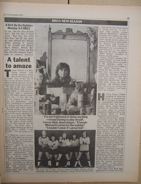 RADIO TIMES/1981/CHLOE SALAMAN/TRACEY Ullman/Glenda Jackson/Jonathan ...