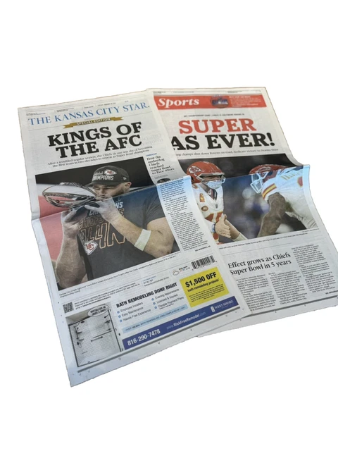 KANSAS CITY STAR Newspaper 01-30-24 Chiefs KINGS OF THE AFC £12.30 ...
